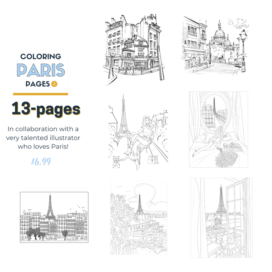 Paris Coloring Pages Edition 2 - Misadventures with Andi